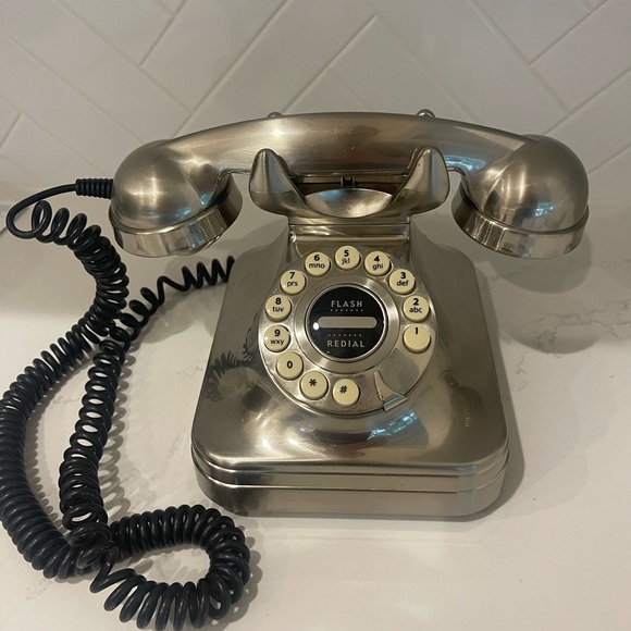 Pottery Barn | Accents | New Pottery Barn Retro Telephone Silver | Poshmark